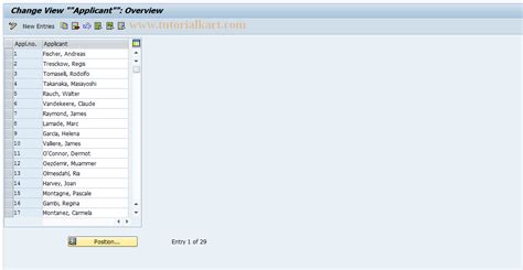 OPS SAP Tcode Maintain Applicant