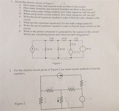 solved given the electric circuit in figure 1 how many