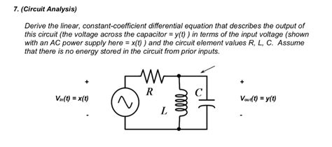 Solved 7 Circuit Analysis Derive The Linear