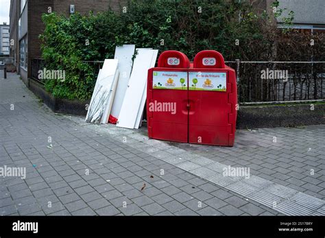 Illegal Trash Dumping Next To An Oil Recycling Container In Jette Brussels Belgium Jan 1