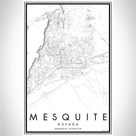 Mesquite Nevada Map Print In Classic — Jace Maps
