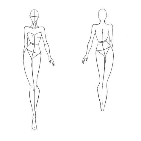Front And Back Fashion Croquis