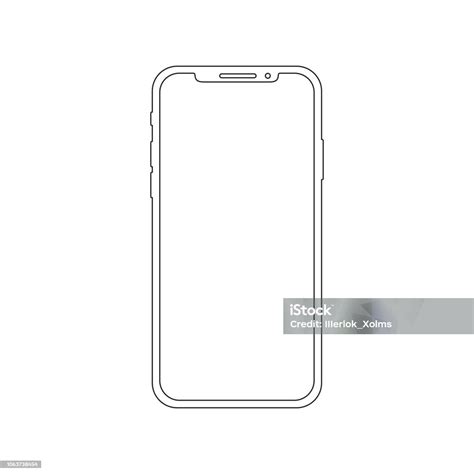 스마트폰 모바일 스마트 폰 화면 또는 현대 안 드 로이드 핸드폰의 개요 벡터 아이콘입니다 전화에 대한 스톡 벡터 아트 및 기타 이미지 전화 프레임 그래픽 사용자