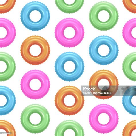 현실적인 상세한 3d 색상 수영 반지 원활한 패턴 배경 벡터 3차원 형태에 대한 스톡 벡터 아트 및 기타 이미지 3차원 형태 개념 개체 그룹 Istock