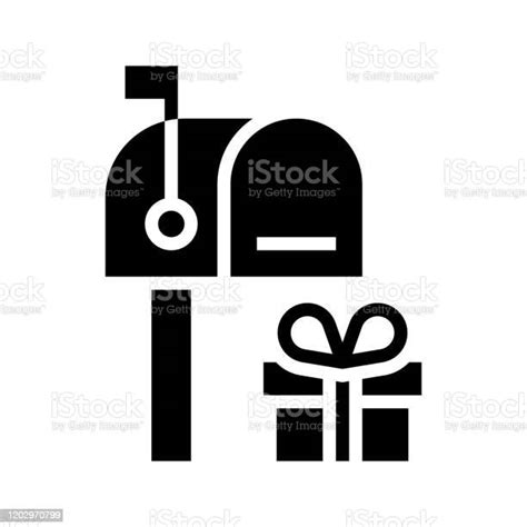 기프트 박스 벡터 일러스트레이션 솔리드 스타일 아이콘이 있는 우체통 0명에 대한 스톡 벡터 아트 및 기타 이미지 0명 벡터