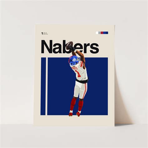 Malik Nabers Digital Poster Modern Giants Nfl Wall Art Shootyourshotart