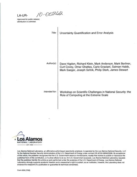 PDF Uncertainty Quantification And Error Analysis