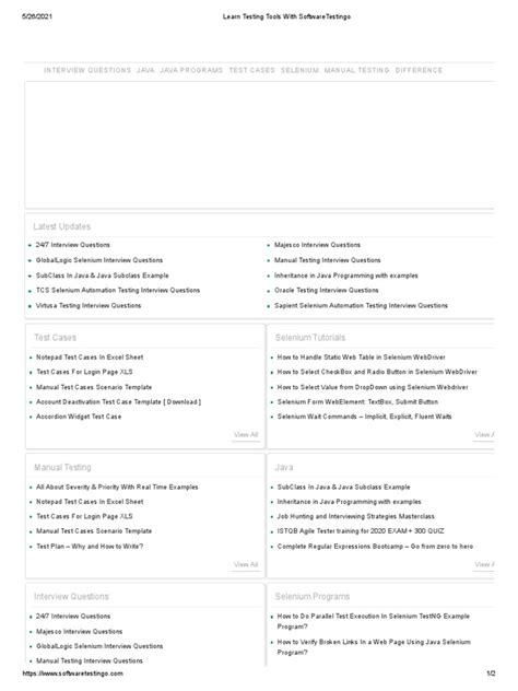 Latest Updates Interview Questions Java Java Programs Test Cases