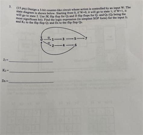 [solved] 15 pts design a 3 bit counter like circuit whos