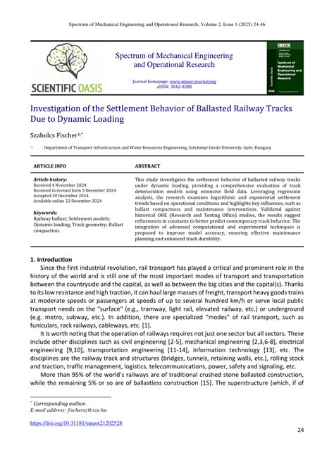 Pdf Investigation Of The Settlement Behavior Of Ballasted Railway Tracks Due To Dynamic Loading
