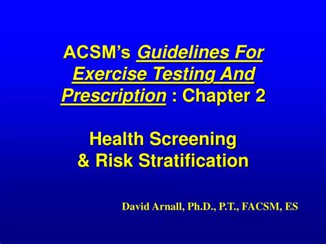 PPT ACSMs Guidelines For Exercise Testing And Prescription Chapter 2 Health Screening