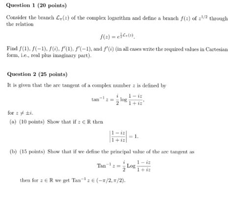 Solved Question 1 20 Points Consider The Branch C2 Of The