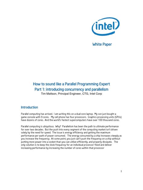 How To Sound Like A Parallel Programming Expert Part 1 Introducing