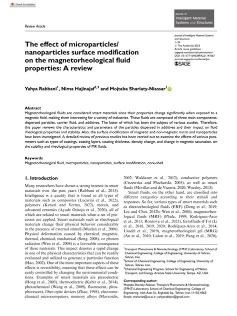 Pdf The Effect Of Microparticlesnanoparticles Surface Modification On The Magnetorheological