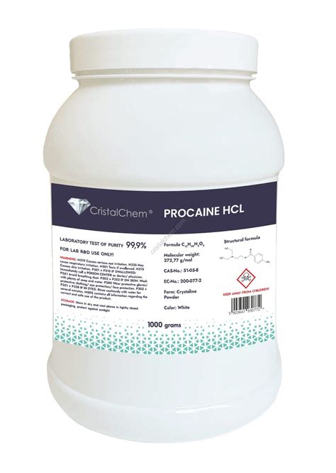 Procaine Hcl 1kg Pure 99 9 Reagent Cristalchem