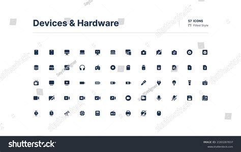 Devices Hardware Ui Icons Pack Filled Stock Vector Royalty Free