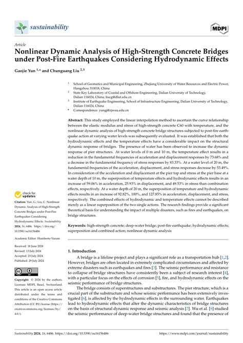 Pdf Nonlinear Dynamic Analysis Of High Strength Concrete Bridges