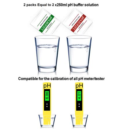 Individual 2 Pack Ph Digital Meter Buffer Solution Powder For Precise Easy Calibration Barksdale