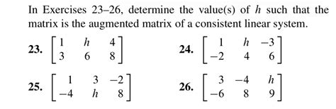 Solved In Exercises 23 26 ﻿determine The Values ﻿of H