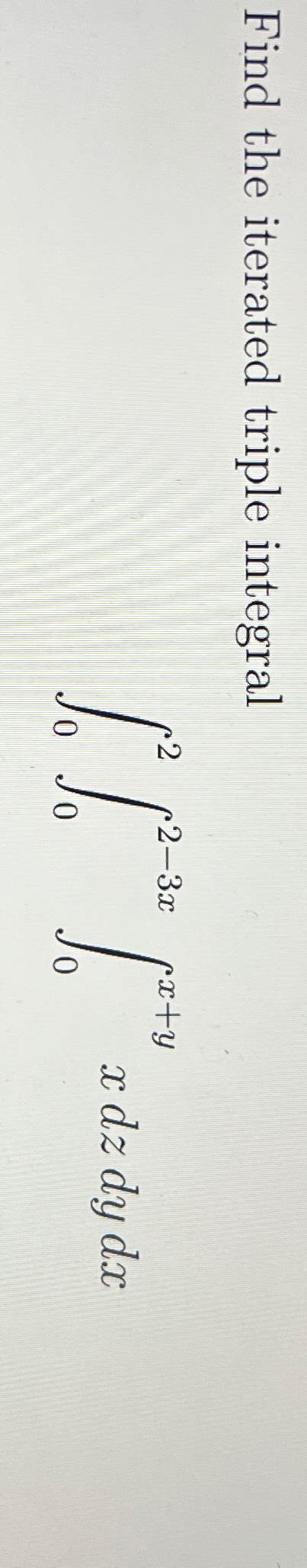 solved find the iterated triple