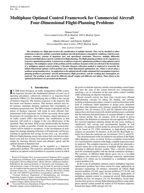 Pdf Multiphase Optimal Control Framework For Commercial Aircraft Four Dimensional Flight