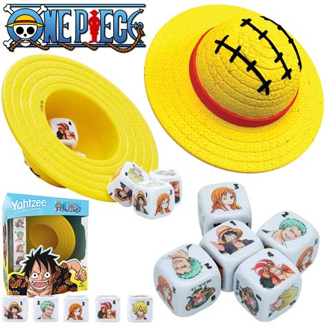 Jogo Yahtzee One Piece com Chapéu de Palha como Copo de Dados Blog de Brinquedo