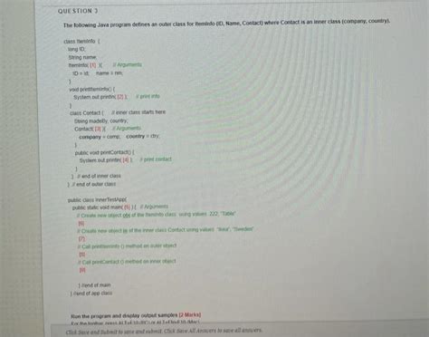 Solved Question 3 The Following Java Program Defines An