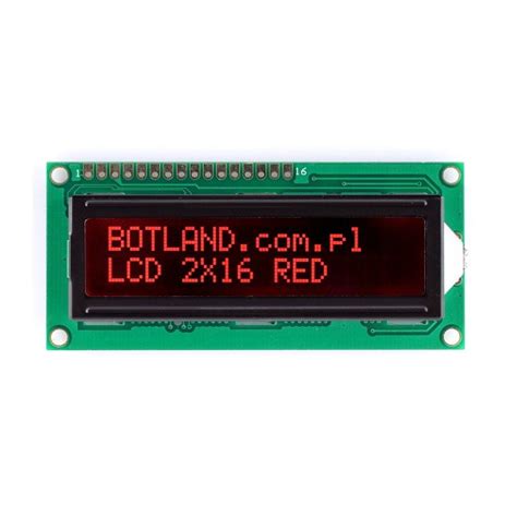 Lcd Display 2x16 Characters Red Negative Botland Robotic Shop