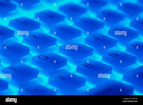 Fragment Of Backlit Flexible Keyboard Stock Photo Alamy