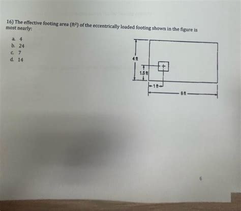 Solved The Effective Footing Area Ft Of The Chegg Com