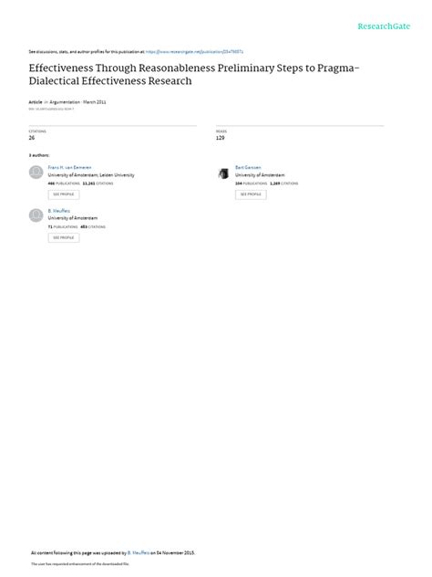 Effectiveness Through Reasonableness Preliminary S Pdf Fallacy Logic