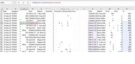 why does my lookup array also go down when i use index match r excel