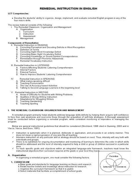 Remedial English Instruction Pdf Educational Assessment Reading Comprehension