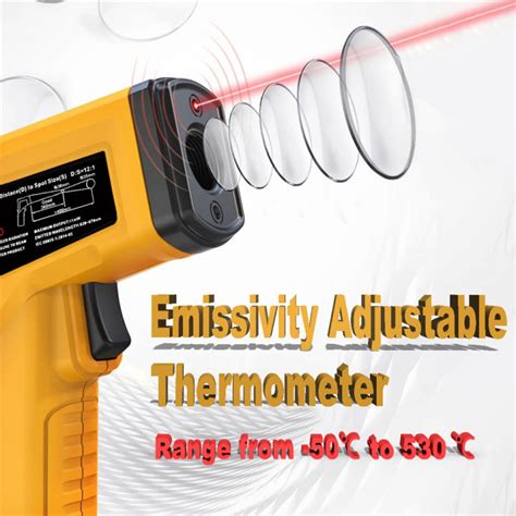 Digital Infrared Temp Meter Laser High Temperature Emissivity