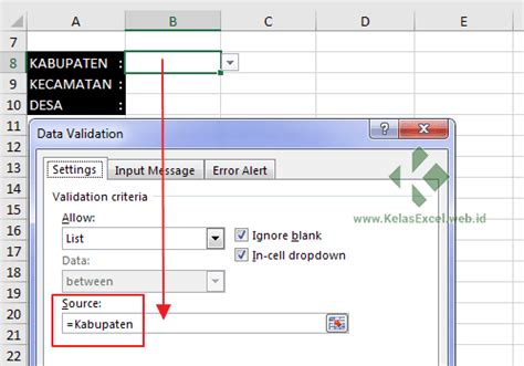 Cara Membuat Dropdown List Bertingkat Pada Excel Kelas Excel