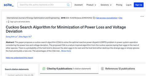 Cuckoo Search Algorithm For Minimization Of Power Loss And Voltage Deviation