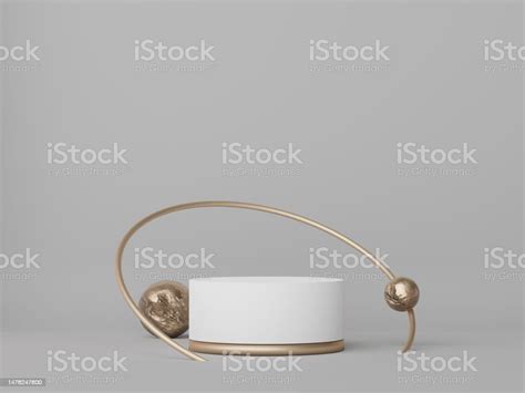 최소한의 기하학적 모양 디자인으로 3d 디스플레이 연단 모형 및 제품 프레젠테이션을 위한 렌더링 장면 0명에 대한 스톡 사진 및 기타 이미지 Istock