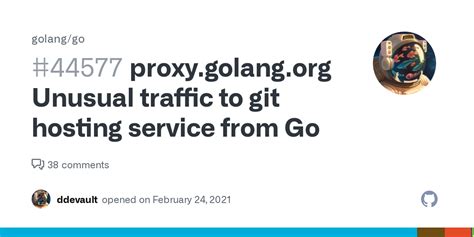 Unusual Traffic To Git Hosting Service From Go · Issue 44577 · Golanggo · Github