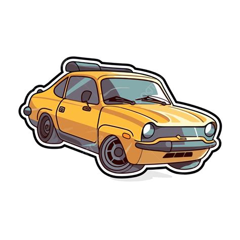 레트로 일러스트 스타일의 자동차 스티커 벡터 고립 된 만화 자동차 세부 스티커 디자인 상표 레트로 일러스트 Png 일러스트 및 벡터 에 대한 무료 다운로드 Pngtree