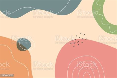 추상적 인 배경 손으로 다양한 모양과 낙서 물체를 그립니다 트렌디 한 현대 현대 벡터 일러스트레이션 모든 배경이 격리되어 있습니다 파스텔 색상 귀여운에 대한 스톡 벡터 아트