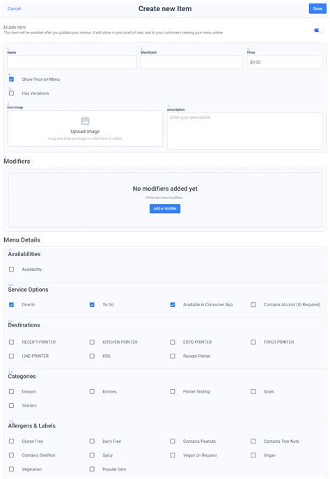How To Create A Menu Item