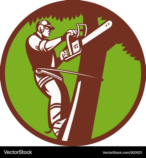 Arborist Tree Surgeon Royalty Free Vector Image