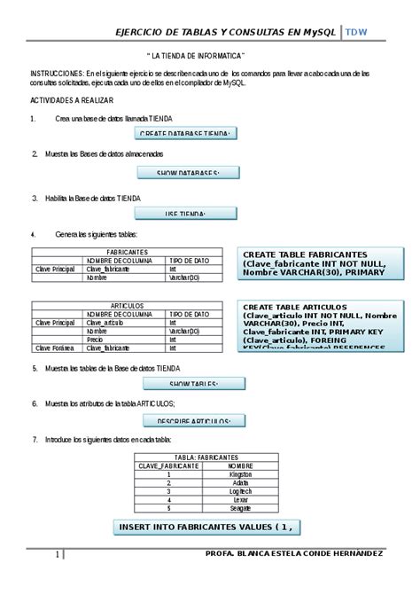 Ejercicio Sql Tienda Informatica