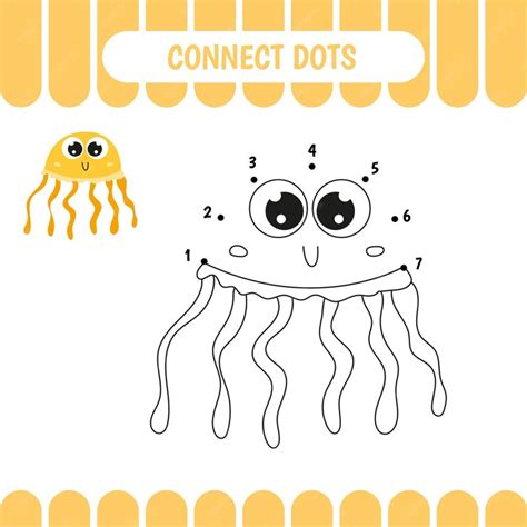 Premium Vector Connect Dots And Color Jellyfish Dot To Dot Activity
