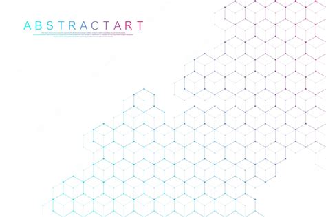 Premium Vector Technology Abstract Lines And Dots Connect Background With Hexagons Hexagons