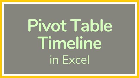 create interactive pivot table timelines in excel