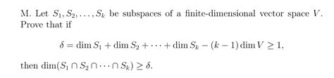 Solved M Let S1 S2 … Sk Be Subspaces Of A