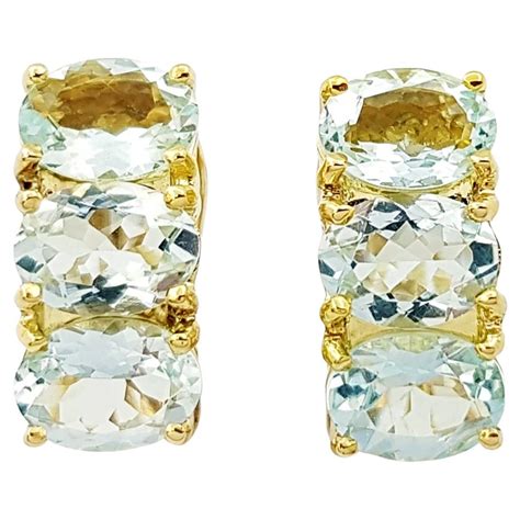 Aquamarine Earrings Set In 14k Gold Settings For Sale At 1stdibs
