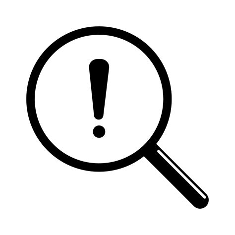 Magnifying Glass With Exclamation Mark Icon Isolate On White Background 46424802 Vector Art At