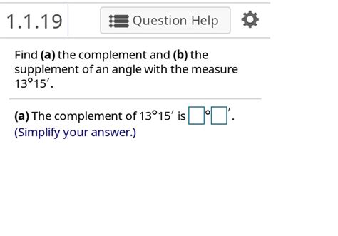 Solved 1119 Question Help Find A The Complement And B